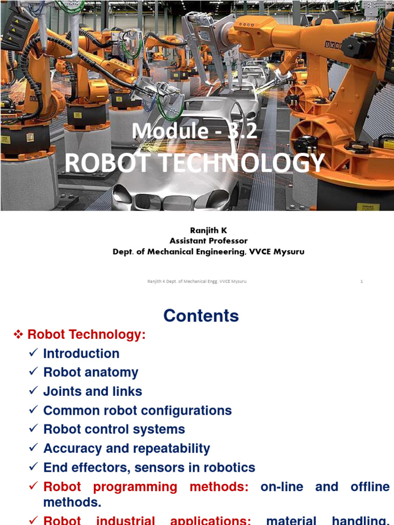 MOD 3.2 Robot Technology | PDF