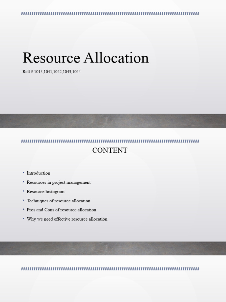 Resource Allocation | PDF
