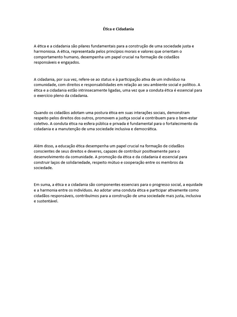 ética E Cidadania Pdf