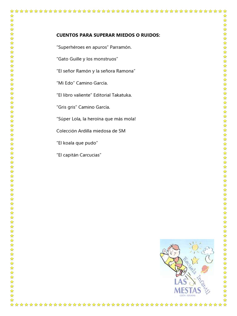 CUENTOS PARA AFRONTAR MIEDOS O RUIDOS EEI Las Mestas Gijón | PDF CUENTOS PARA AFRONTAR MIEDOS O RUIDOS EEI Las Mestas Gijón | PDF