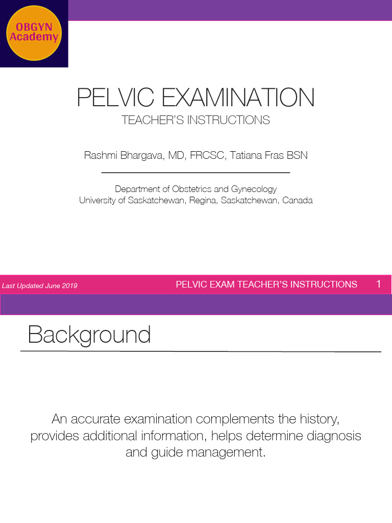 Pelvic Exam Instruction Guide | PDF | Vagina | Pelvis