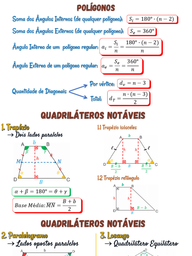 Resumão de Geometria Plana e Trigonometria | PDF | Geometria Elementar | Geometria Euclidiana