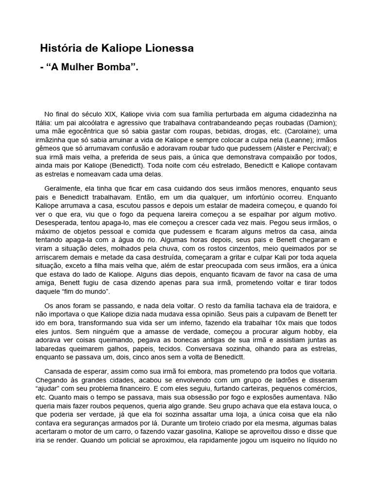 Historia de Kaliope Lionessa | PDF