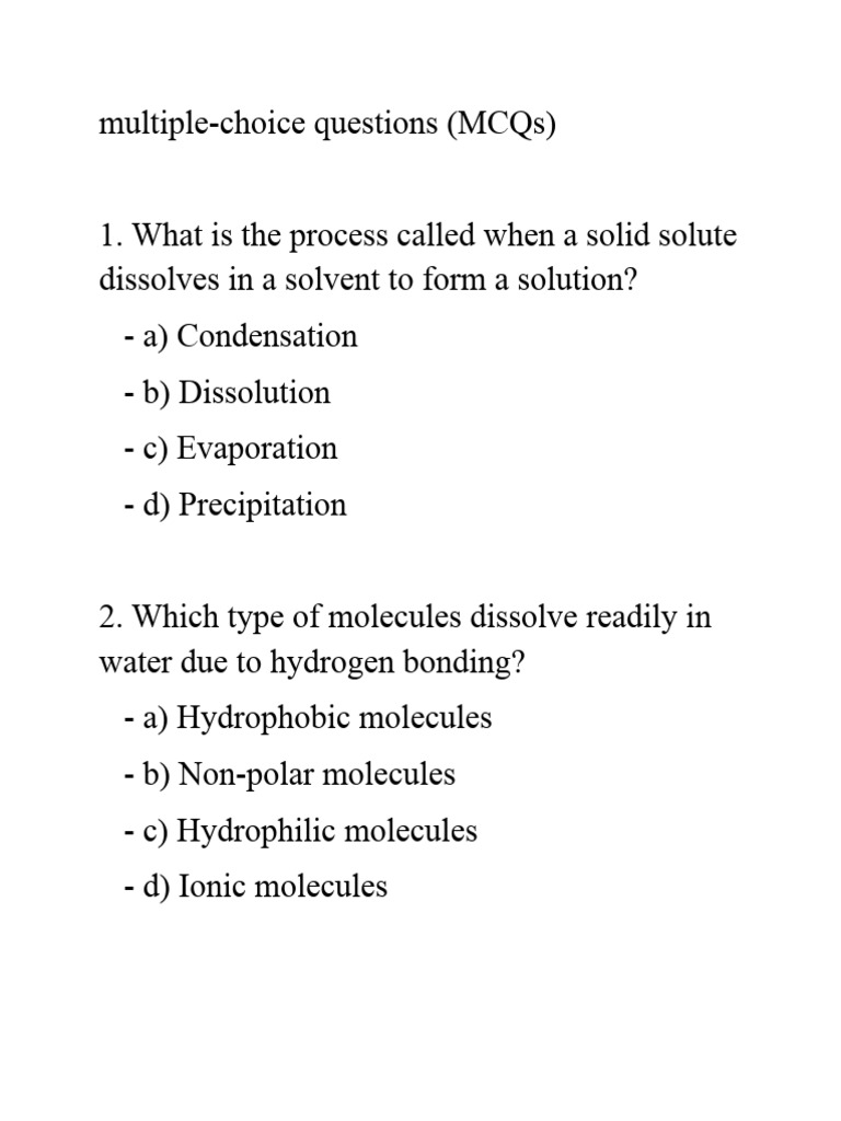 1st Chem 10 CHP Test | PDF | Solvation | Solubility