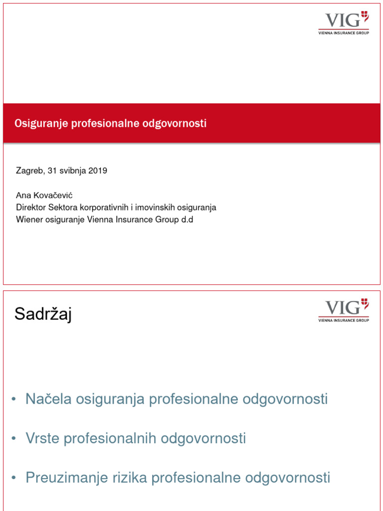 Osiguranje Profesionalne Odgovornosti | PDF