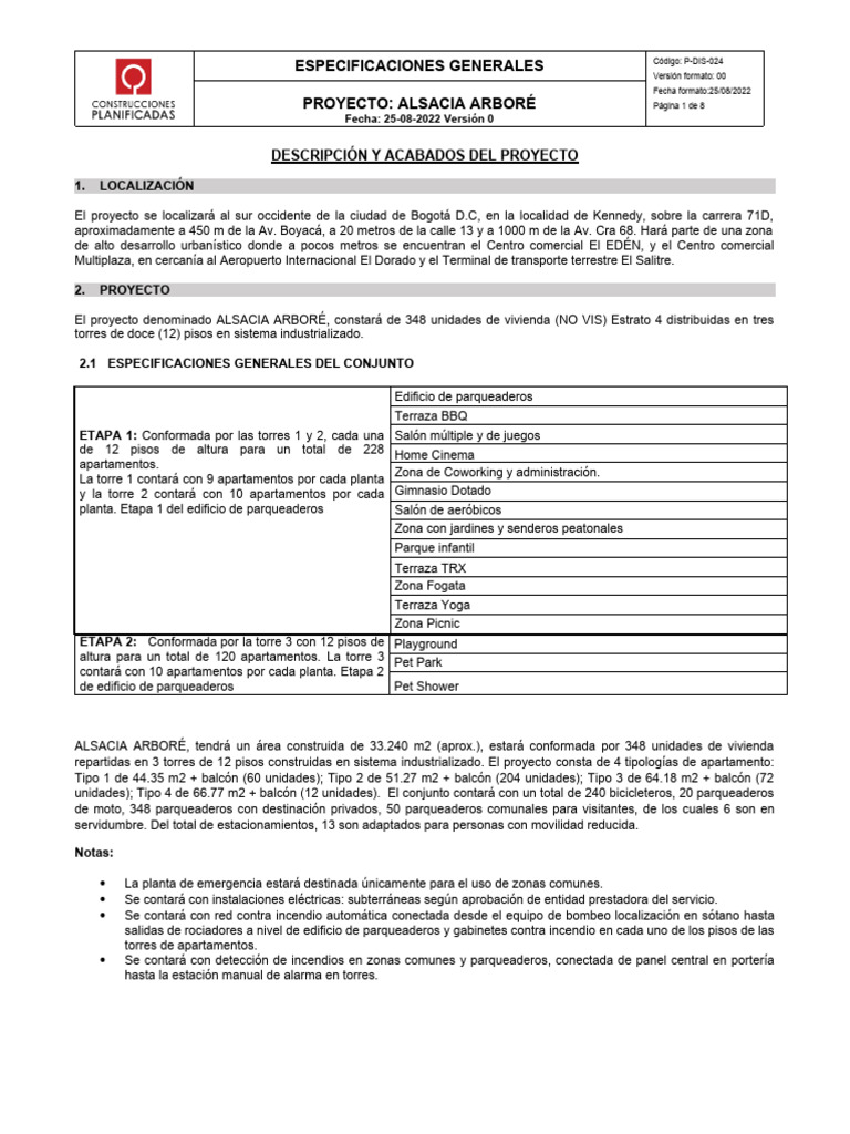 Especificaciones Apto tipo 1 Arbore | PDF | Ley de fideicomiso | Lavabo
