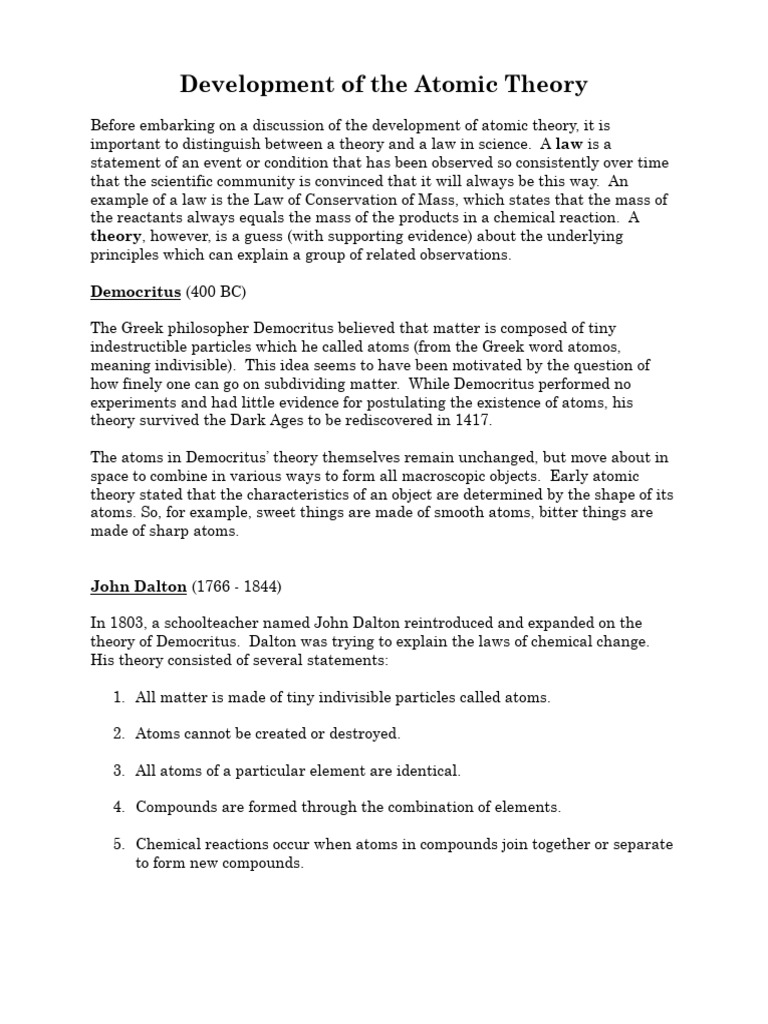 7 Atomic Theory Review | PDF | Atoms | Atomic Nucleus