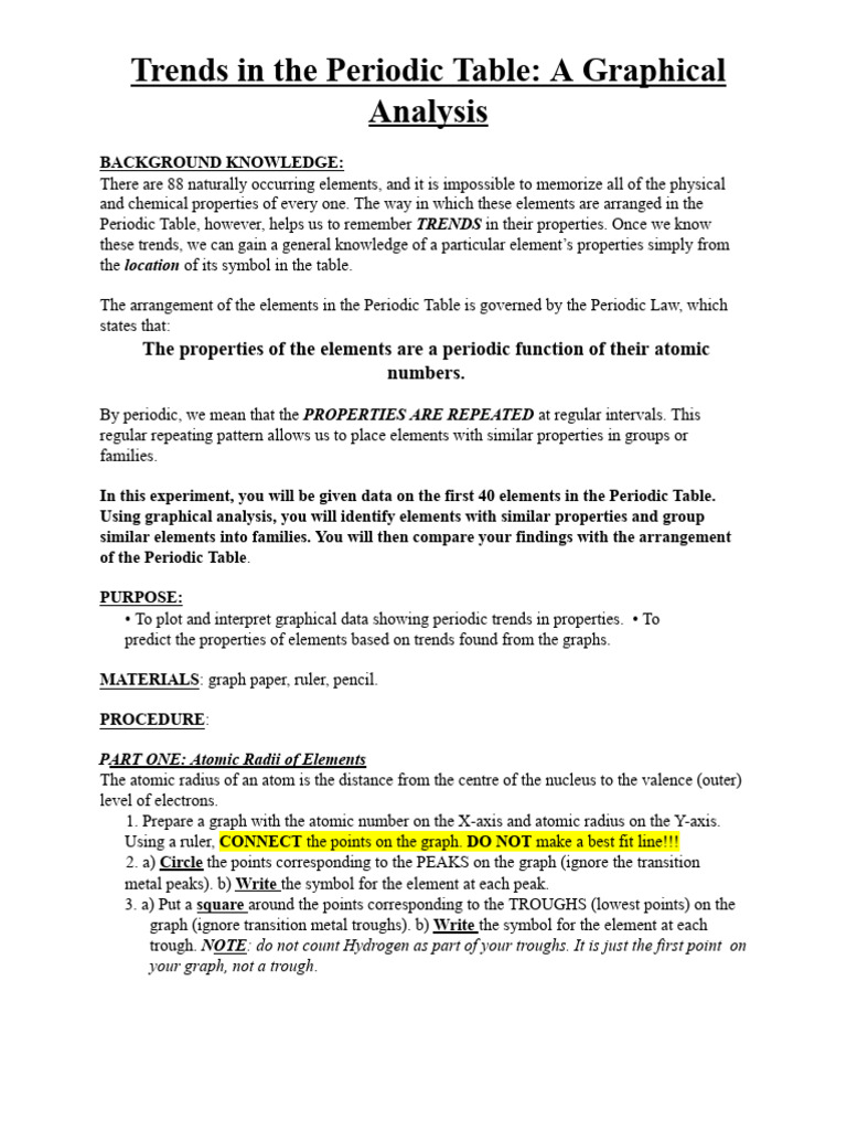 Periodic Table Trends Analysis | PDF | Periodic Table | Chemical Elements