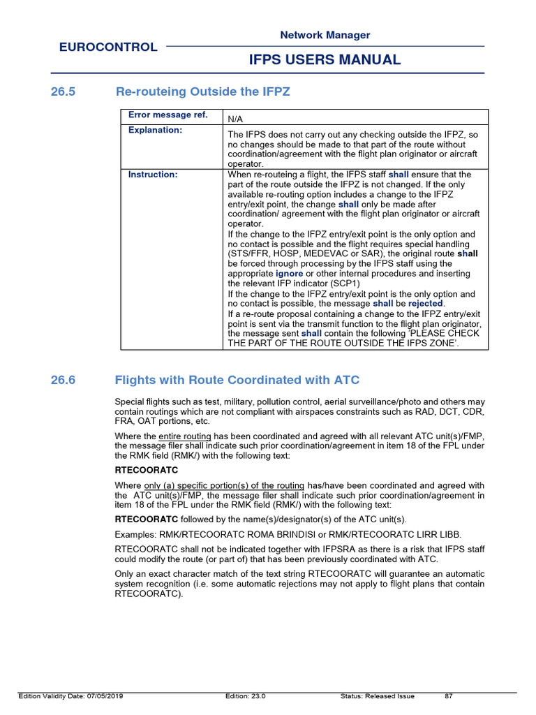 Ifps Users Manual Current | PDF | Air Traffic Control | Unmanned Aerial ...