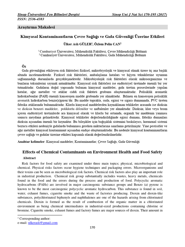 Effects of Chemical Contaminants On Envi | PDF