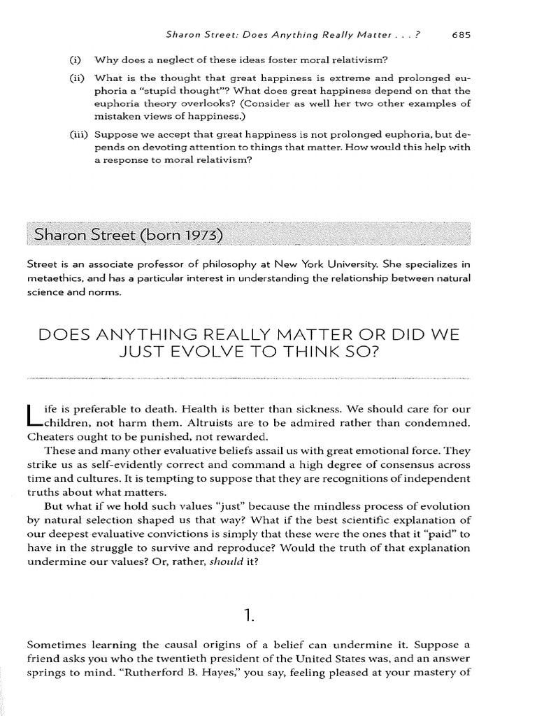 Street, Does Anything Really Matter | Download Free PDF | Truth | Reason