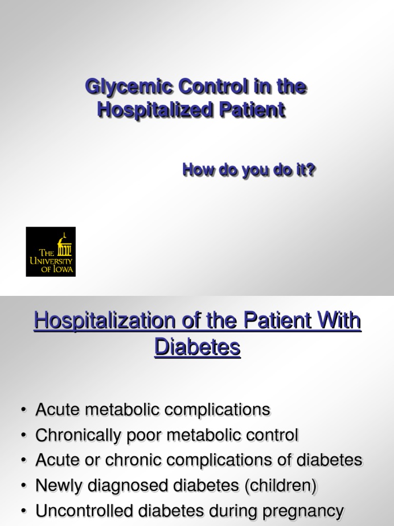 Glycemic Control in The Hospitalized Patient: How Do You Do It? | PDF ...