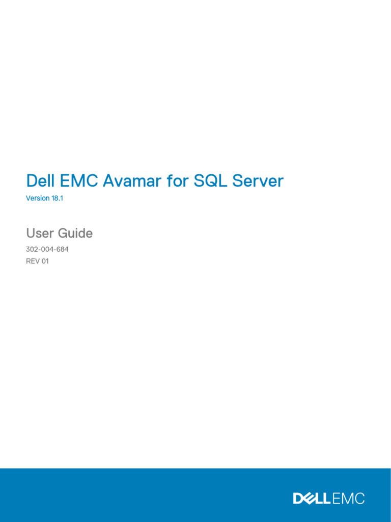 Dell EMC Avamar For SQL Server | Download Free PDF | Microsoft Sql Server | Desktop Virtualization