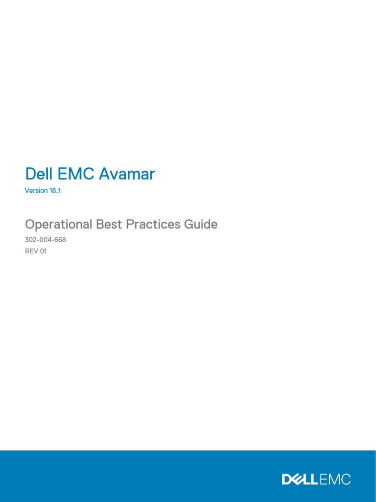 Dell EMC Avamar Operational Best Practices Guide | PDF | Backup ...