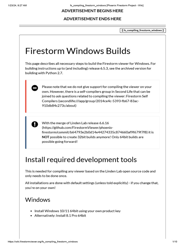 Fs - Compiling - Firestorm - Windows (Phoenix Firestorm Project - Wiki ...