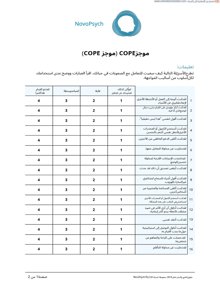 Brief COPE Brief COPE - En.ar | PDF