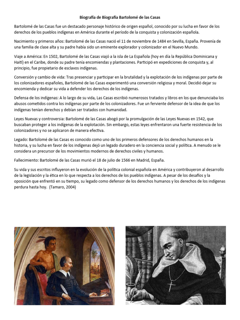 Bartolomé de Las Casas | PDF | Colonización española de las Américas ...
