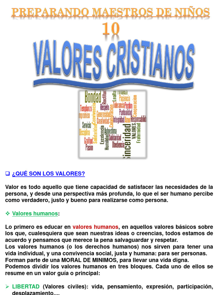 Valores Cristianos para Niños | PDF | Amor | Jesús