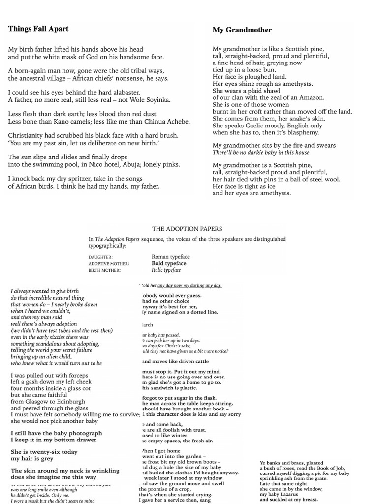 Poems For Test 18.09.2023 | PDF