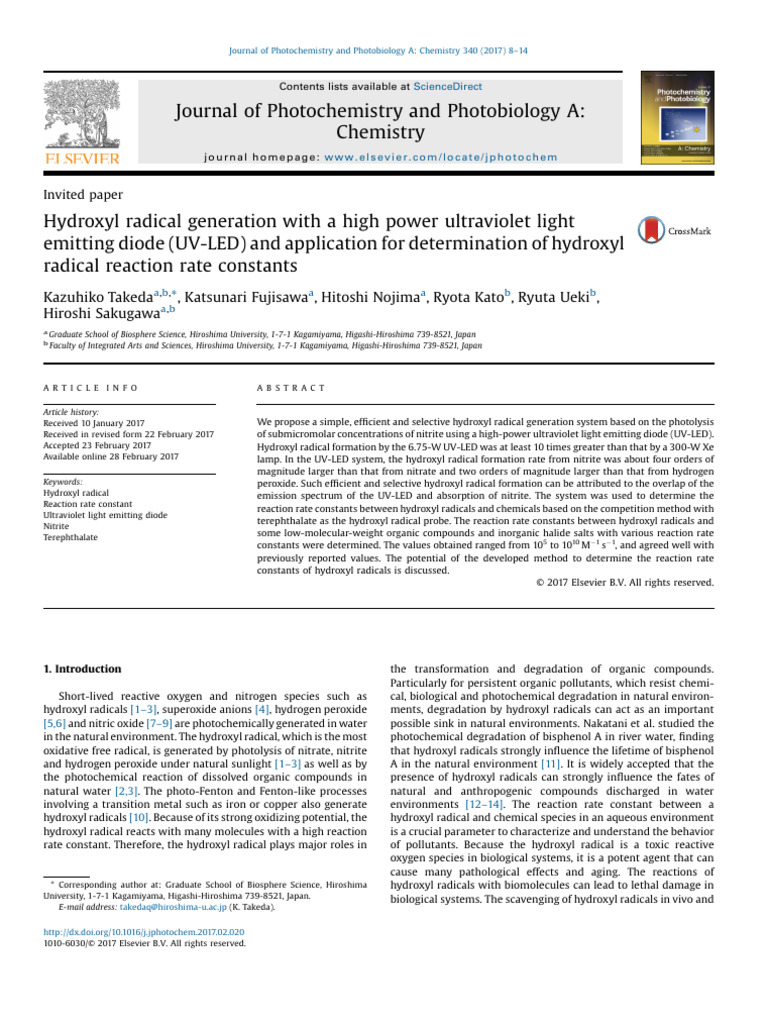 Hydroxyl Radical Generation | PDF | Photodissociation | Photochemistry