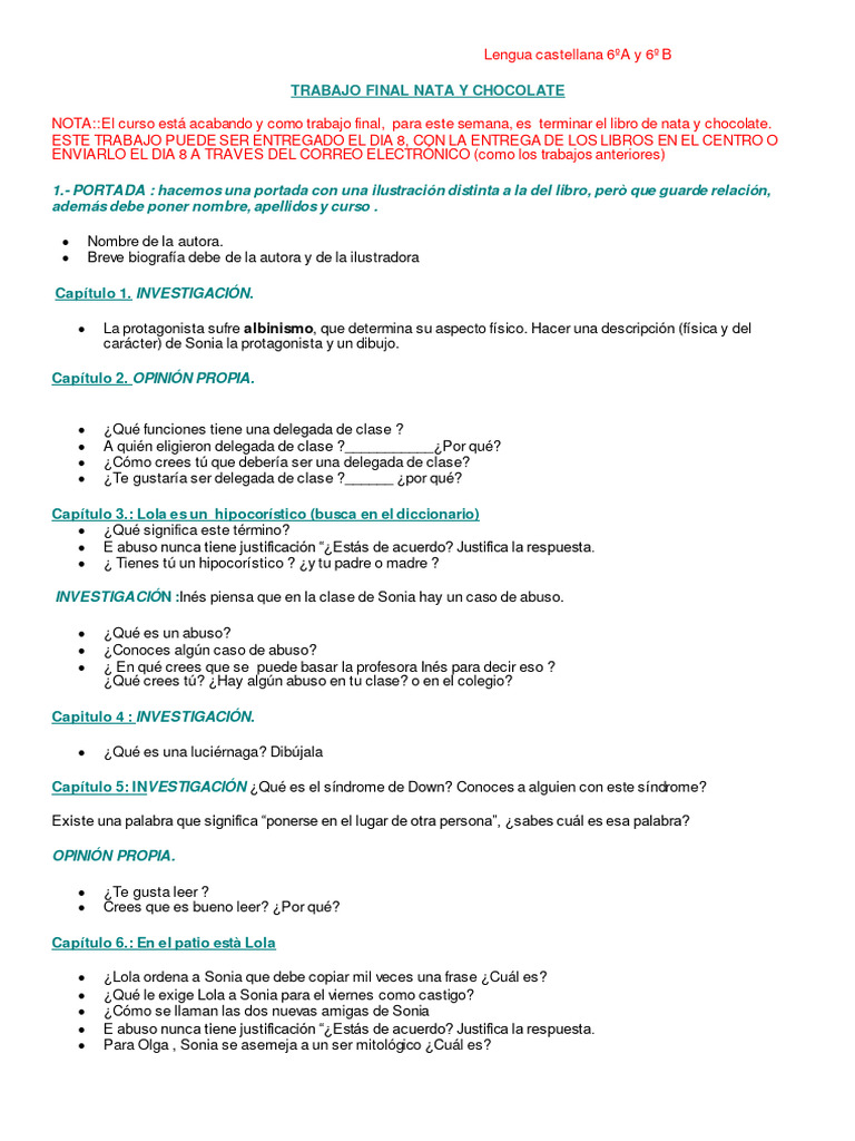 NATA Y CHOCOLATE | PDF