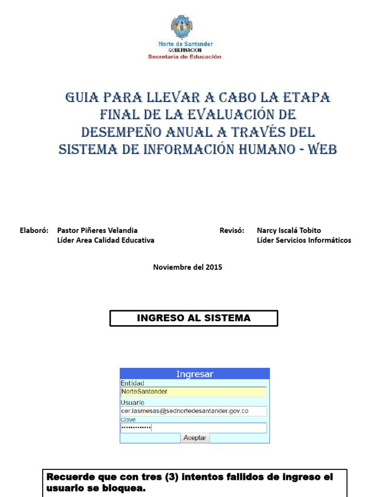 Guia Evaluacion de Desempeno | PDF | Evaluación | Informática