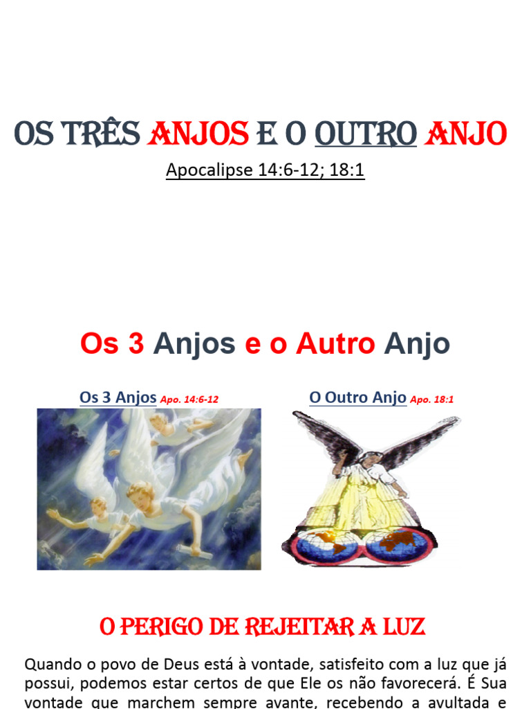 Os Três Anjos e o Outro Anjo | PDF | Anjo | Livro do Apocalipse