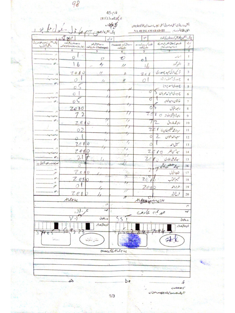Form 45 - NA 48 | PDF