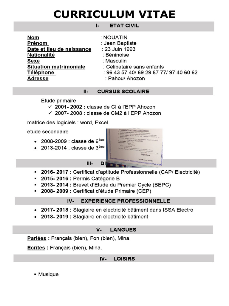 CV Jean | PDF