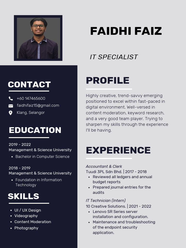 Resume Faidhi Faiz Pdf