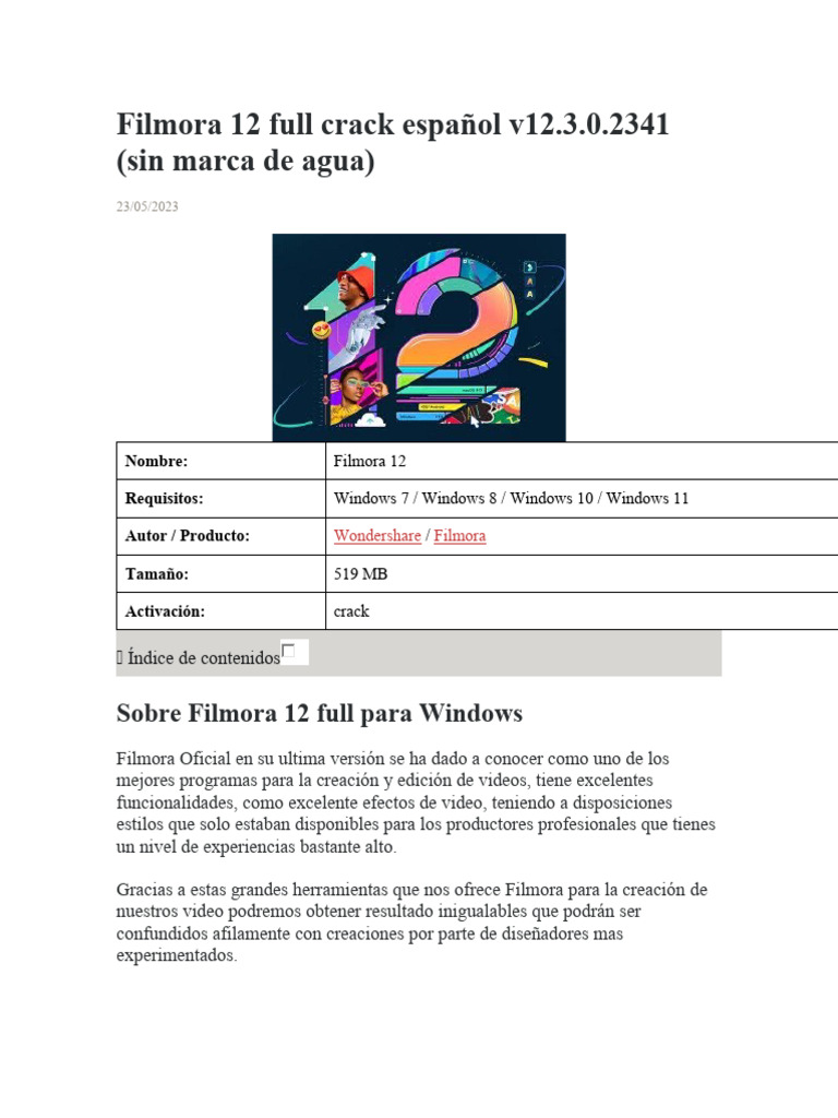 Filmora 12 full crack español v12 | PDF | Software | Arquitectura de ...