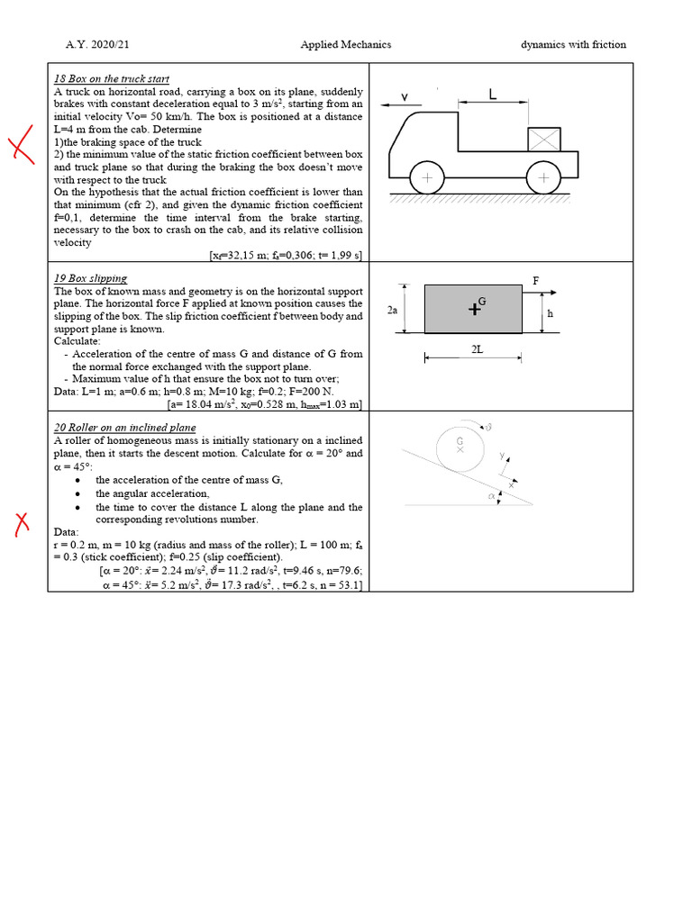 Dynamics With Friction | PDF | Friction | Acceleration