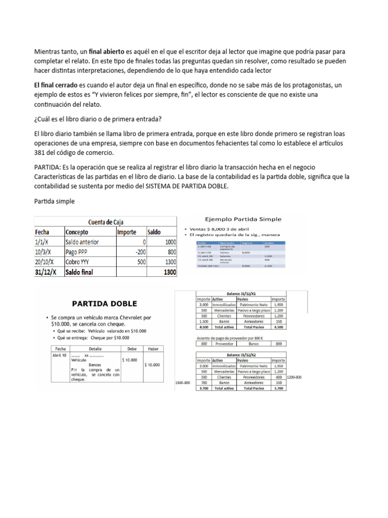 Tipos de Partida Contabilidad 24-07-2023 | PDF | Derecho