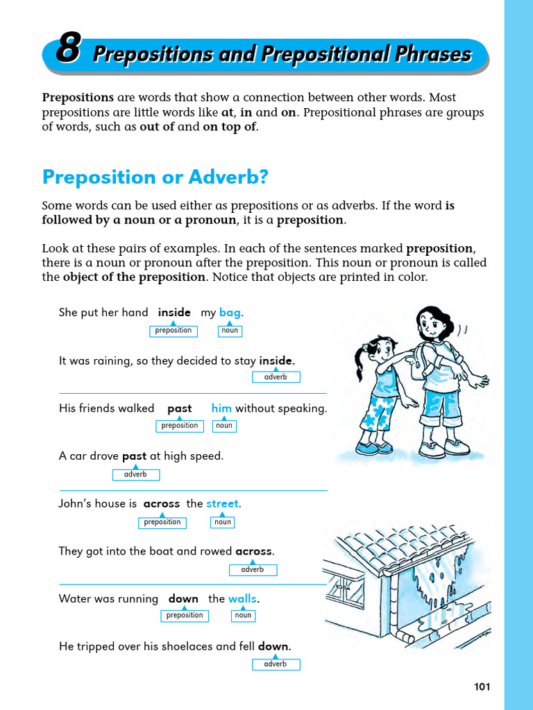 8 Prepositions | Download Free PDF | Adverb | Preposition And Postposition
