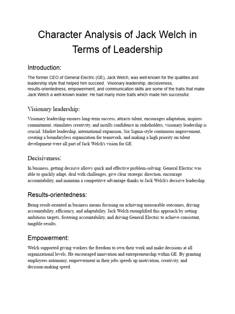 Jack-Welch Parthib | PDF | Leadership | Empowerment