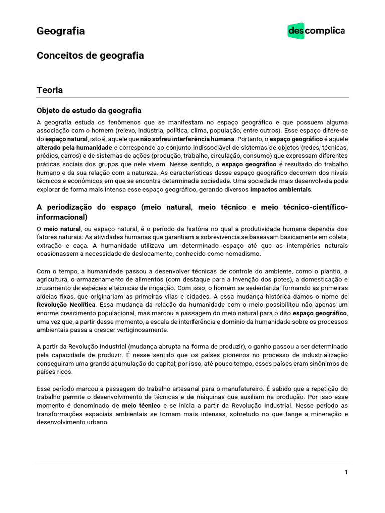 Aprofundamento Geografia Conceitos de Geografia 09-02-2022 | PDF ... Aprofundamento Geografia Conceitos de Geografia 09-02-2022 | PDF ...