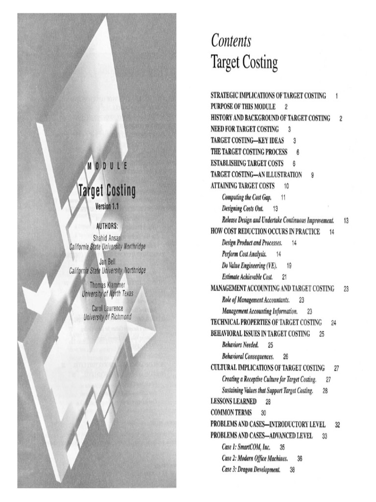 Target Costing Module-2x | PDF
