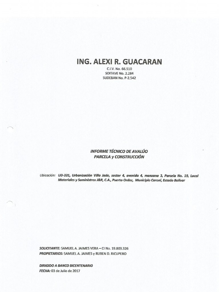 Avaluo J&R 2017 | PDF