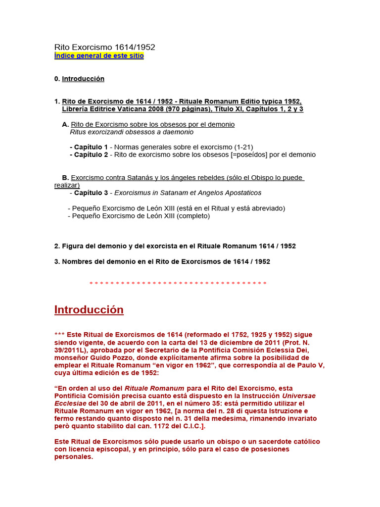 Rito Exorcismo 1614 | PDF