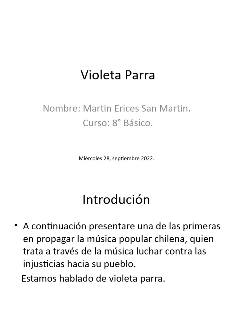 Presentación1 Violeta Parra. | PDF