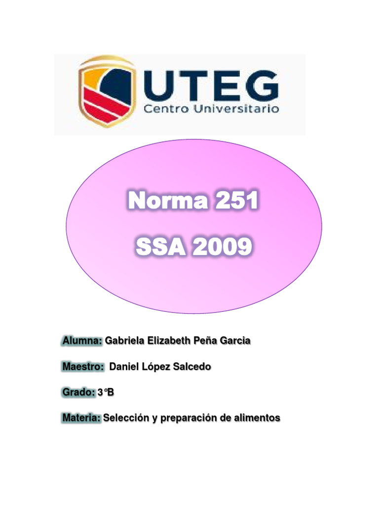 Ensayo Norma 251 SSA 2009 | PDF | Alimentos | Seguridad alimenticia