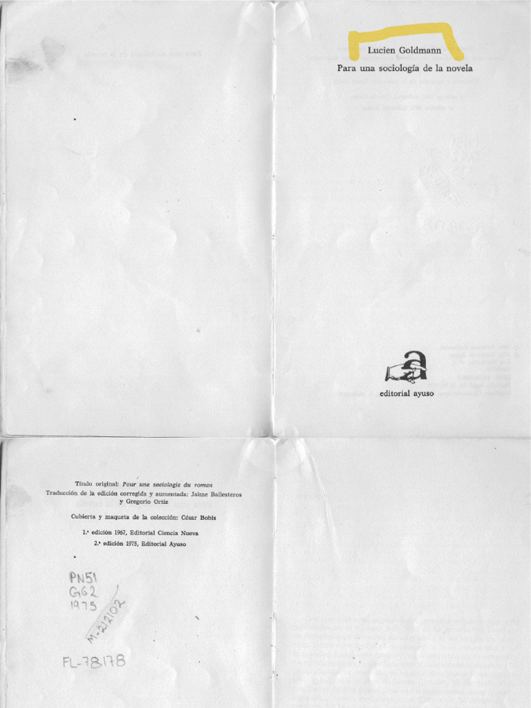 Lucien Goldmann para Una Sociologia de L | PDF