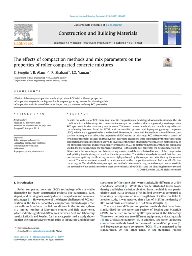 The Effects of Compaction Methods and Mi | PDF | Concrete | Road Surface