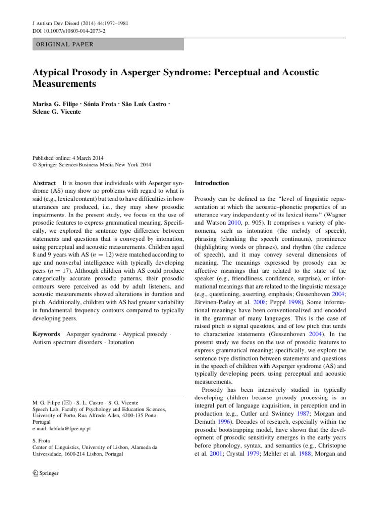 Filipe Frota Castro Vicente 2014 Original | PDF | Autism Spectrum ...