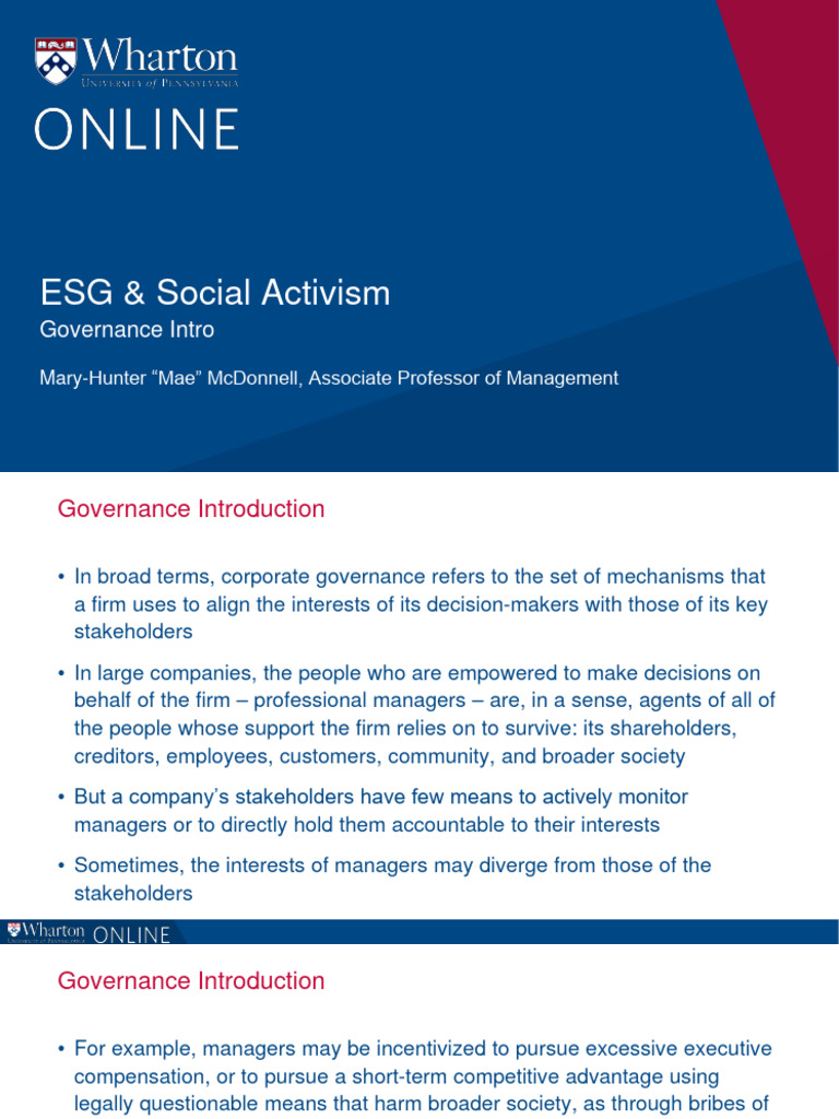 Curs ESG Social Activism | PDF | Board Of Directors | Governance