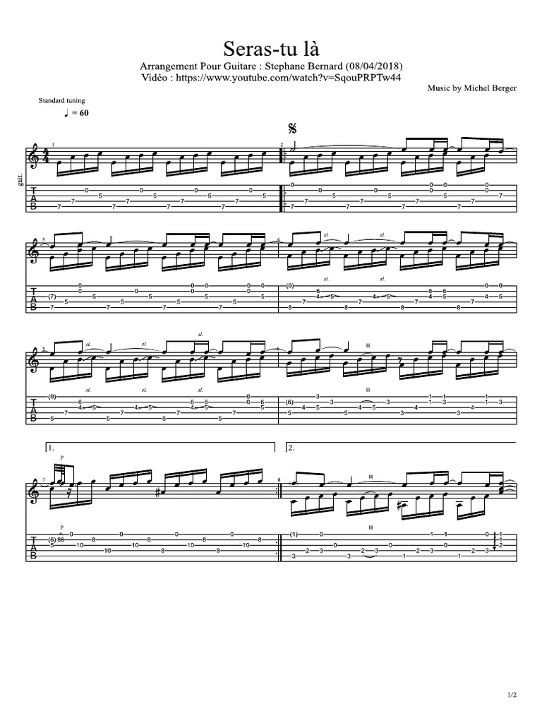 Seras Tu La Partition | PDF