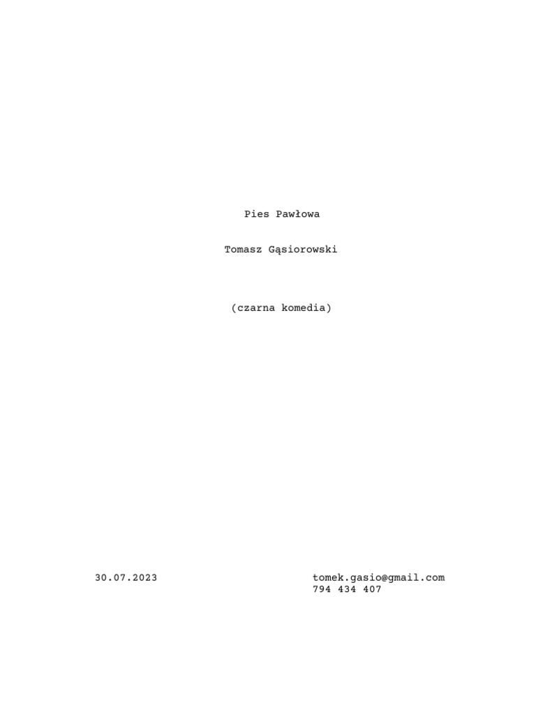 Script Pies Pawłowa Draft 5 | PDF