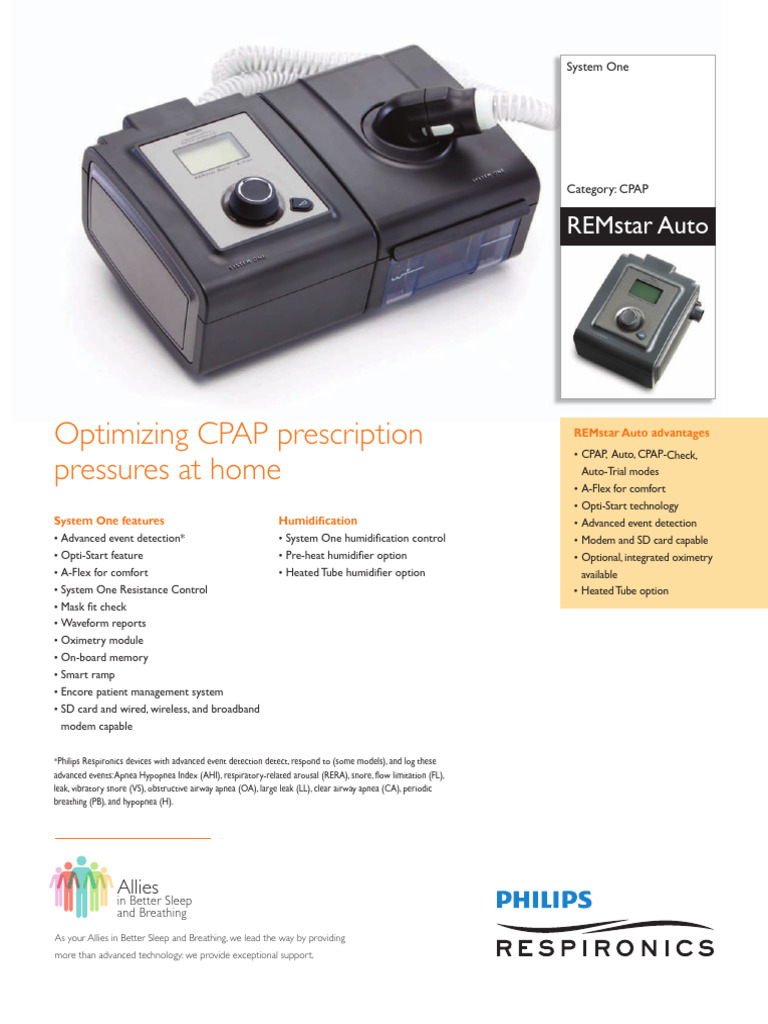 Optimizing Cpap Prescription Pressures at Home: Remstar Auto | PDF ...