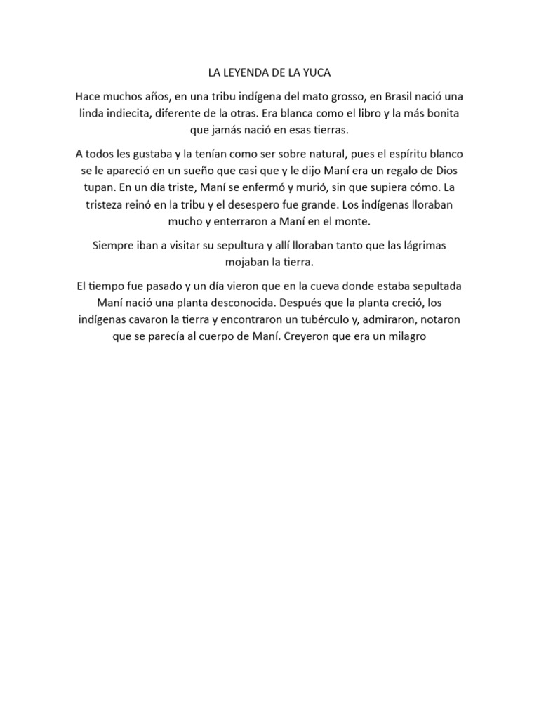 La Leyenda de La Yuca | PDF