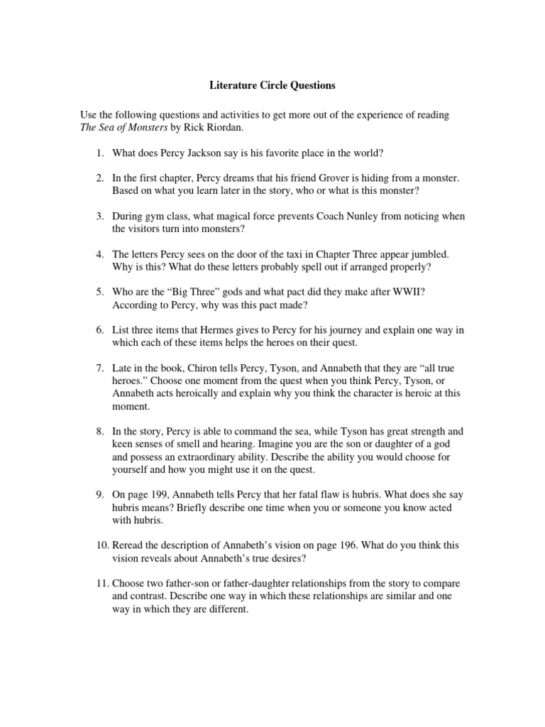 Clubs Pdfs New Sea of Monsters Q | PDF